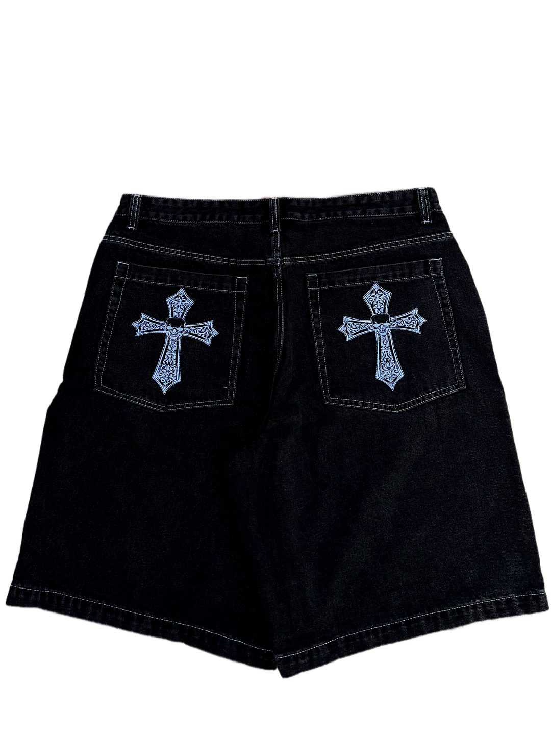 Black Skull Cross Jorts