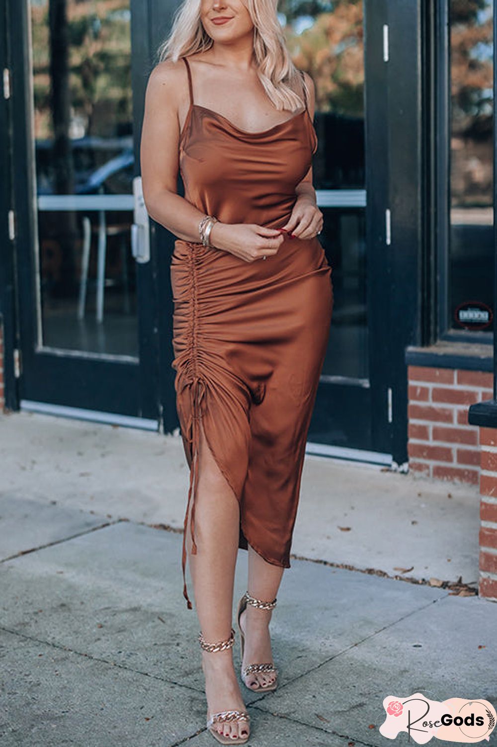 Date Night Satin Midi Dress