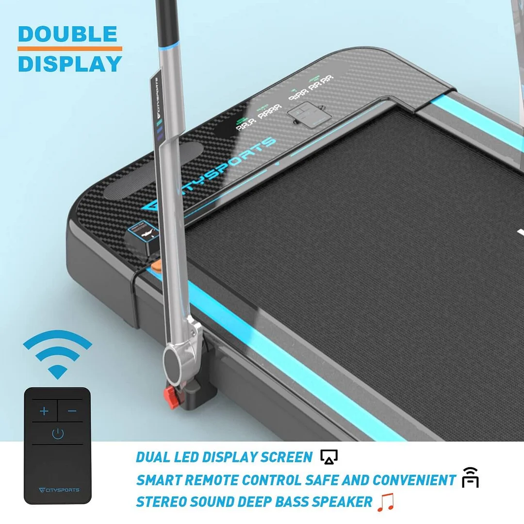 Compact Folding Treadmill CITYSPORTS 2-in-1 Folding Treadmill With ...