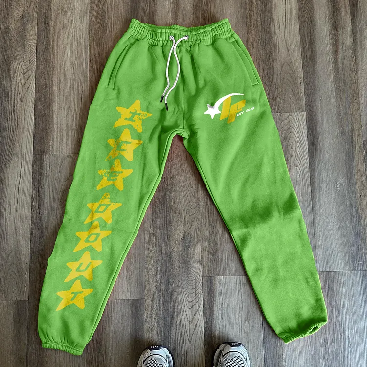 Preppy Star Print Track Pants