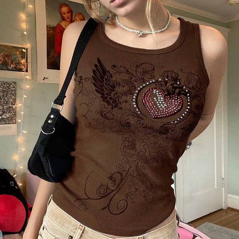 RHINESTONE HEART TANK TOP