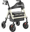 Soundfuse Rollator Walkers for Seniors with Seat, Foldable Lightweight ...