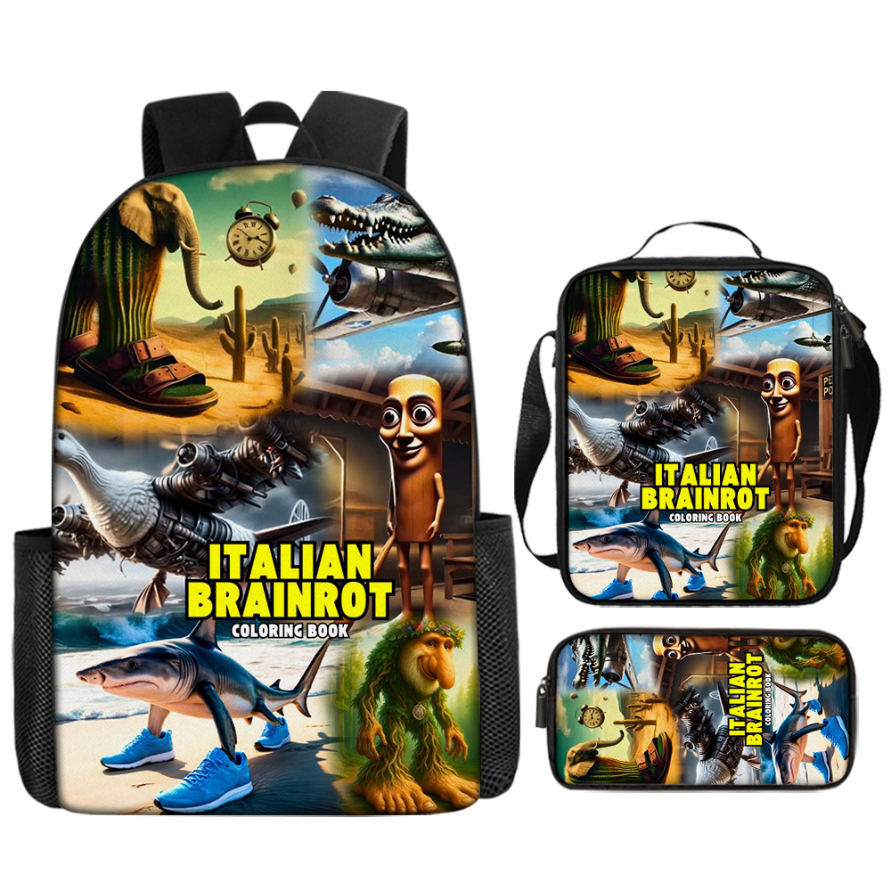 Italian Brainrot Backpack School Sports Bag For Primary School Students ...