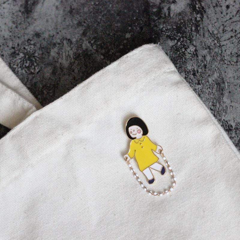 CARTOON LITTLE GIRL PINS (SET/3PCS)