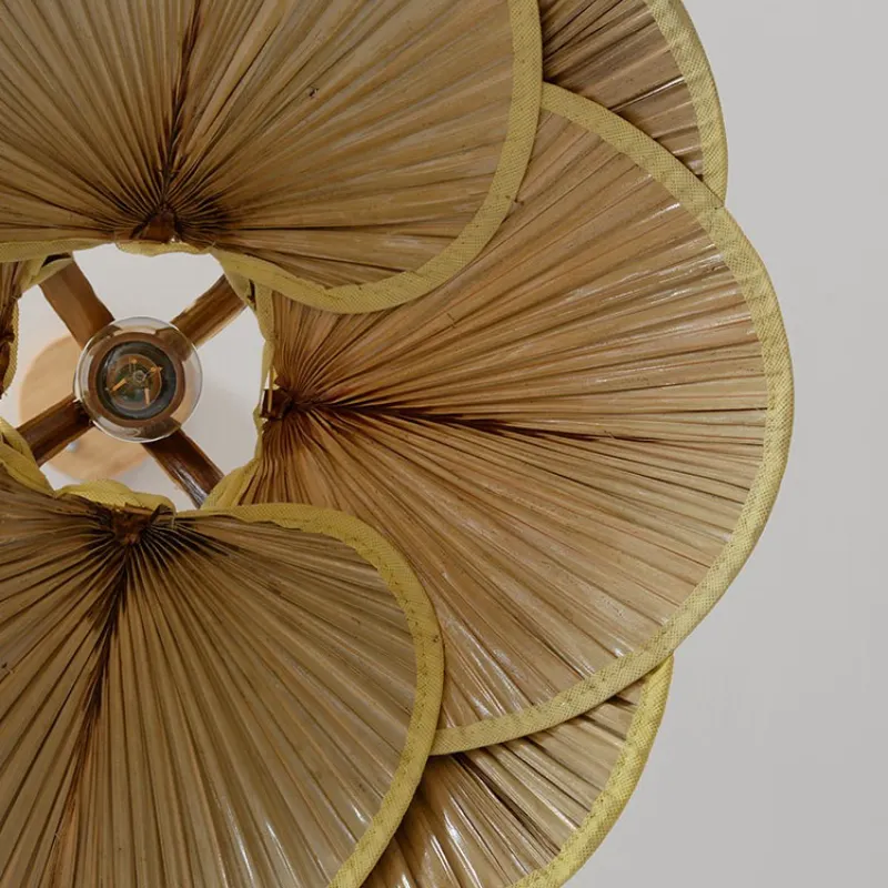 Arturest Bamboo Leaves Fan Pendant Lights Lampshade For Dining Room