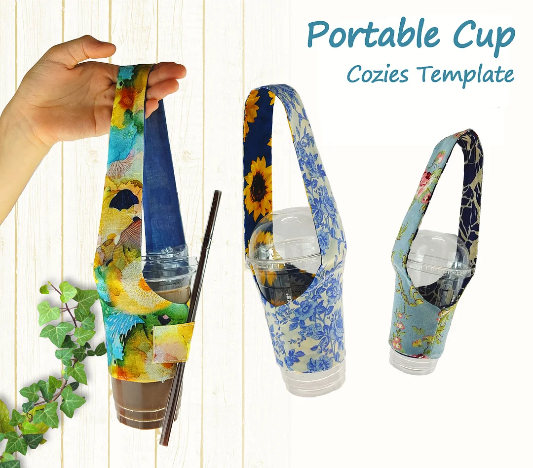Portable Cup Cozies Template - With Instructions