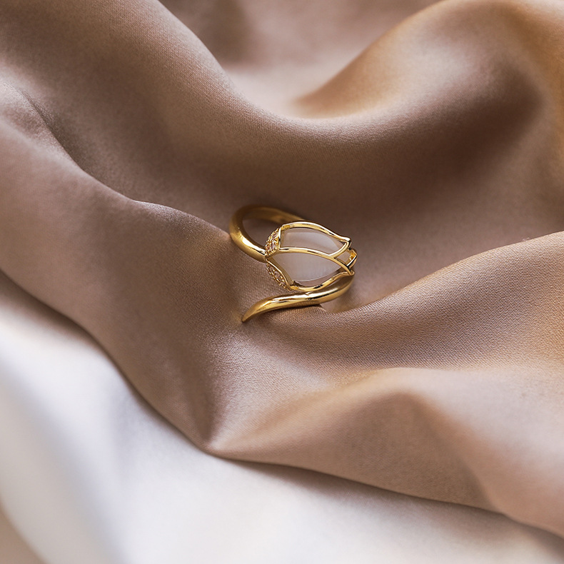 OPAL TULIP OPEN RING