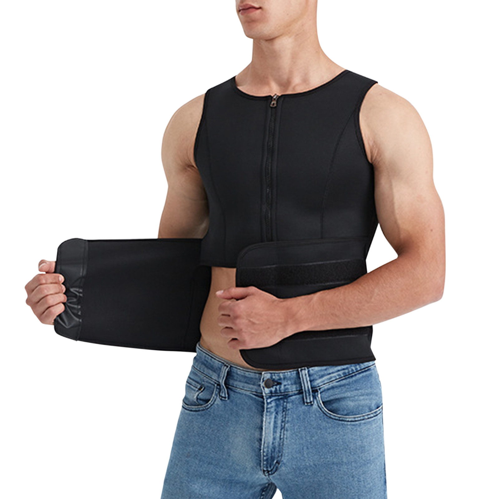 Uveng Men Waist Trainer Sauna Vest Fitness Corset Abdomen Slimming Body ...