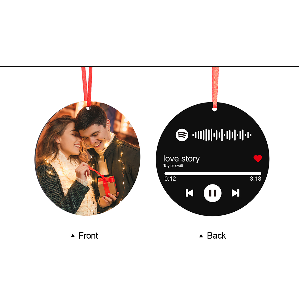 Personalized Spotify Code Music Christmas ornament-Custom 1 Photo