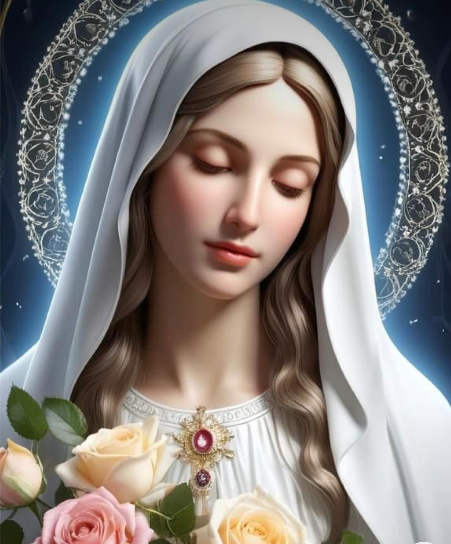 Our Lady (velvet cloth) AB drill full round/square diamond painting