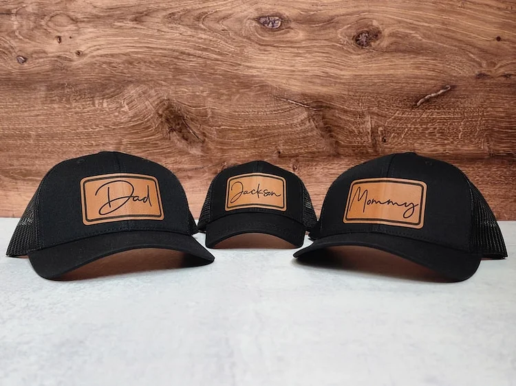 Dad and Son Trucker Hats | Cursive | Rectangle | Dad Gift | Toddler Kid ...