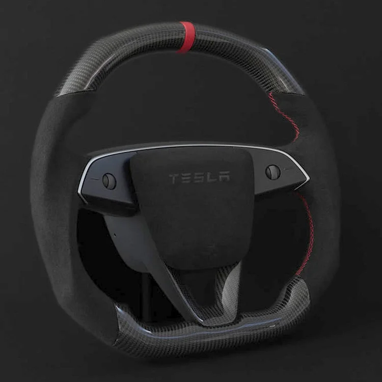 TESLASY Tesla Model 3 Highland with Sport Carbon Fiber Round Steering ...