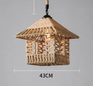 Hemp Rope Lamp Retro Creative Personality American Rural Small Chandelier