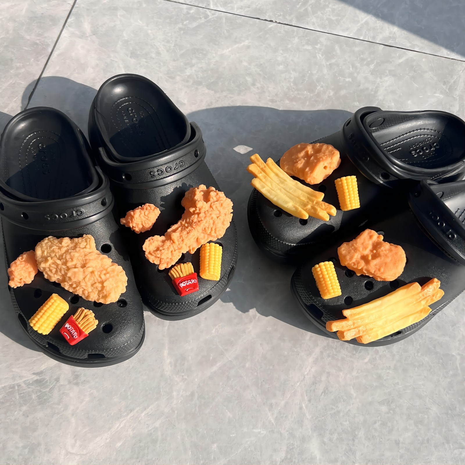 Hole Shoes Simulation Food Play Shoes Flower Fried Chicken Legs French ...