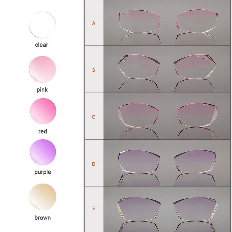 MR-7 Lenses for Women Rimless Diamond Cutted Glasses Frame,Customized ...