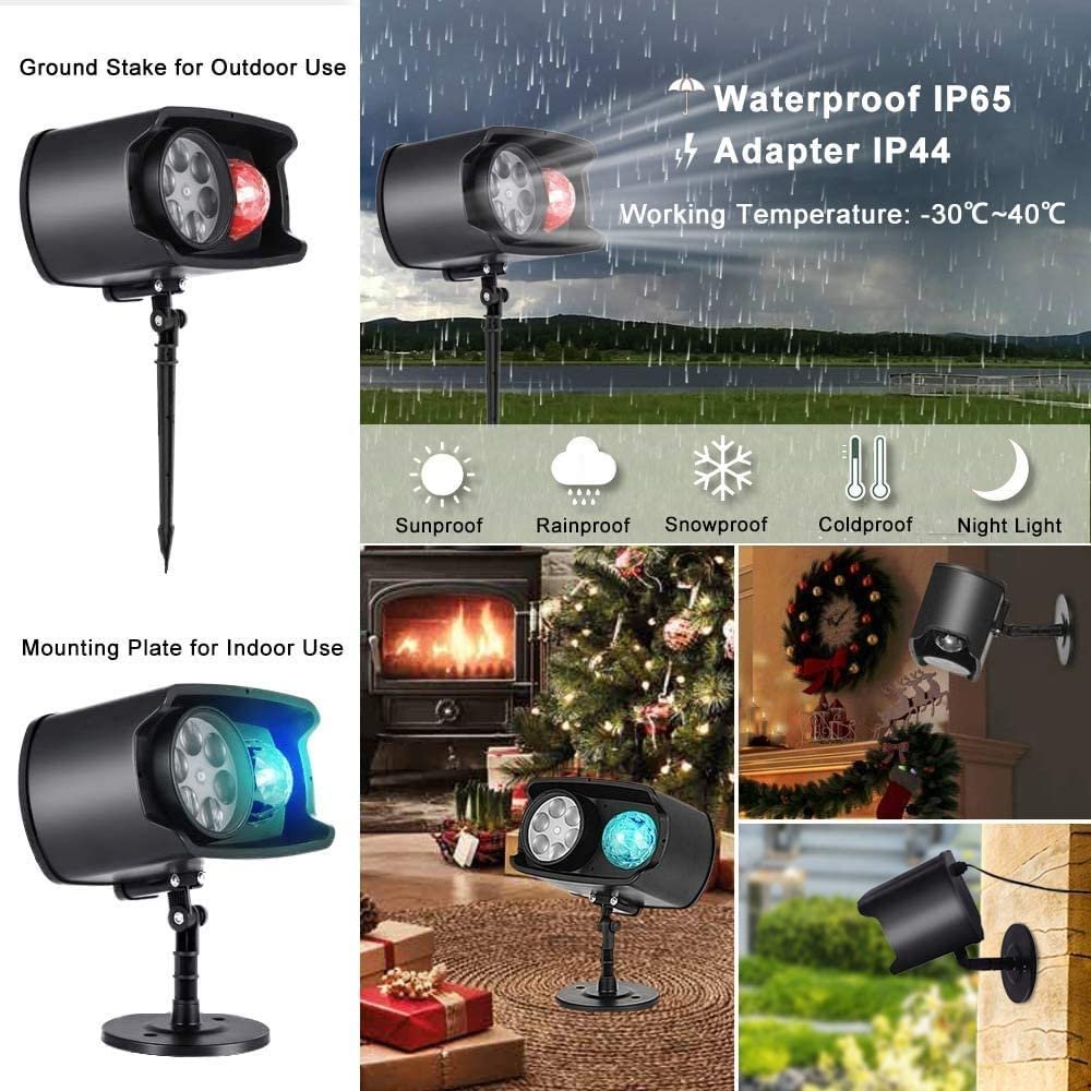 2 in 1 Halloween Outdoor Projector Lights Decorations with 9 HD ...