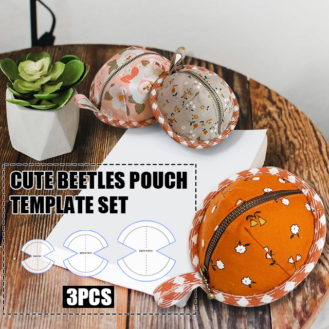 Cute Beetles Pouch Template Set / With Instructions