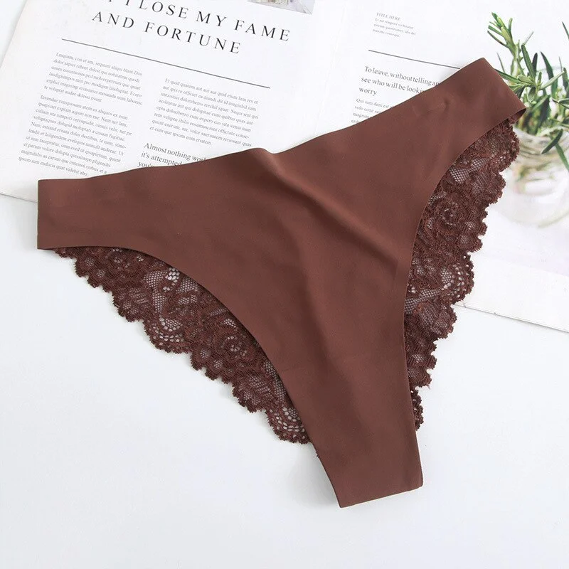 Uaang European Thong Sexy Lace Panties Fashion Invisible Comfort G ...