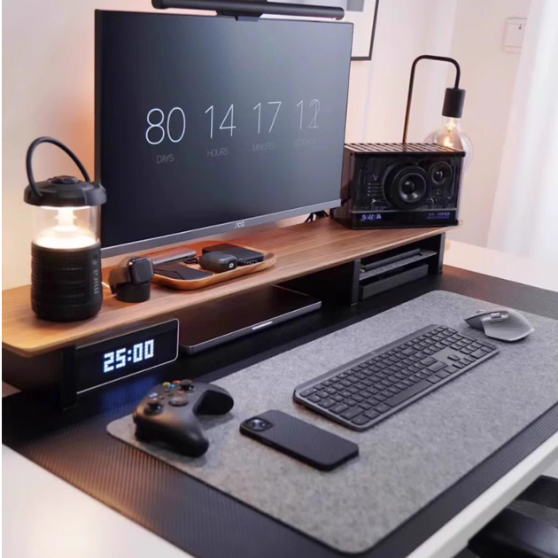 Walnut Solid Wood Desktop Computer Monitor Booster Stand