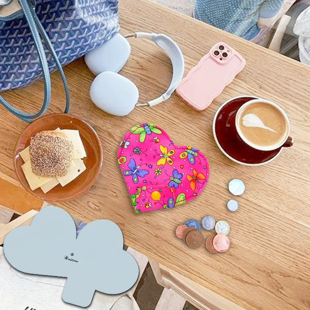 Cute Heart Coin Pouch Sewing Template - Include Tutorial