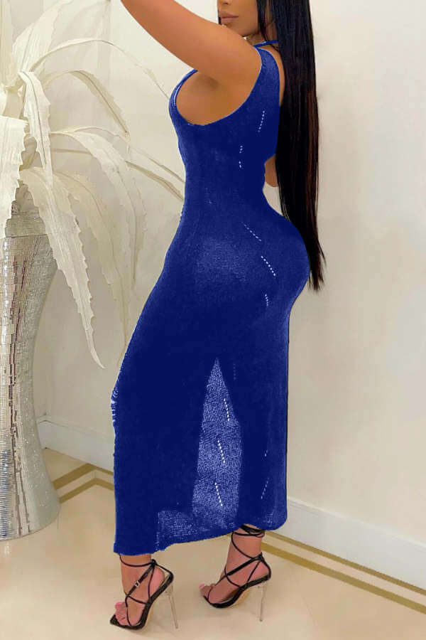 Fashion Sexy See Through Slit Dress