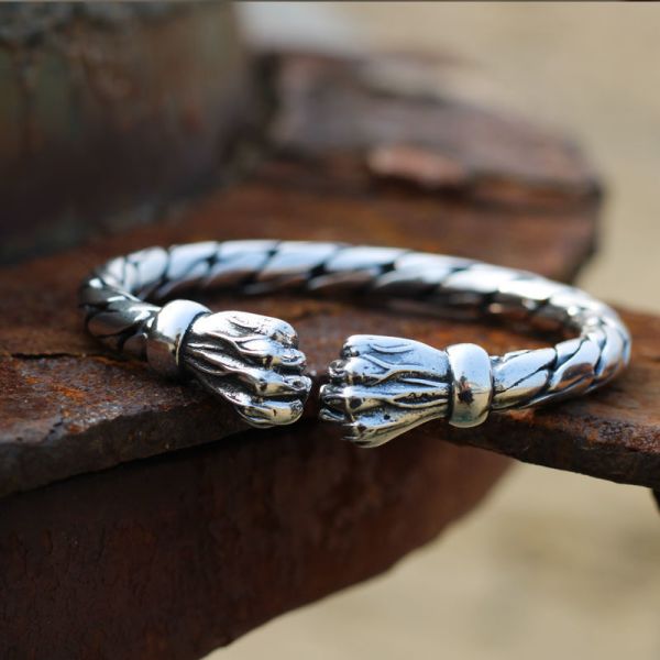Sterling Silver Double Fist Power Bracelet