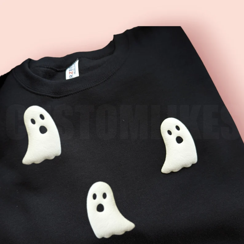 Ghost Puff Vinyl Print Sweatshirt