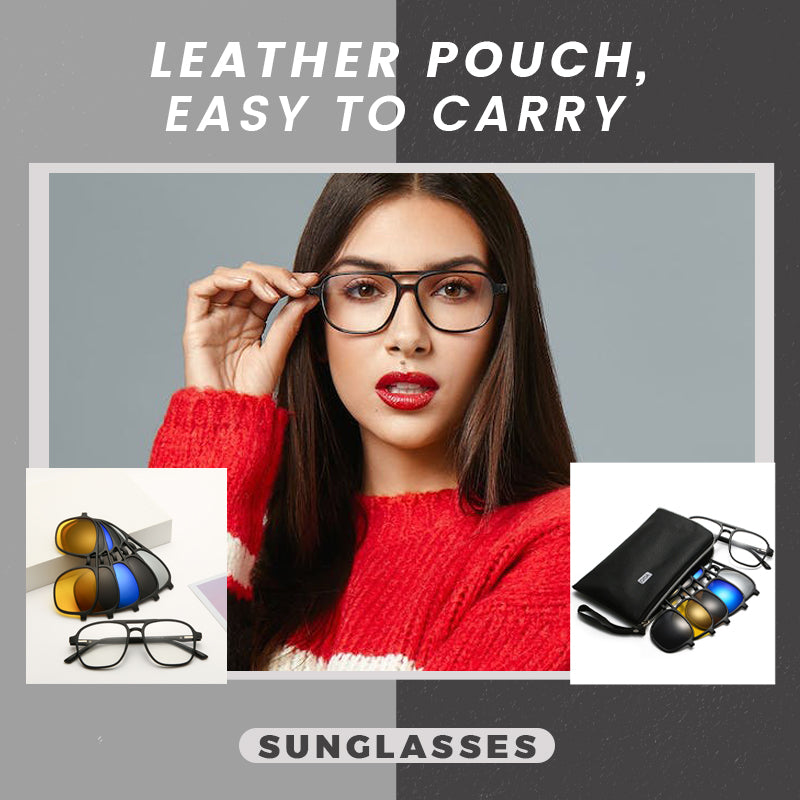 Magnet Lenses Sunglasses With 5 Color Replaceable Lenses Sets