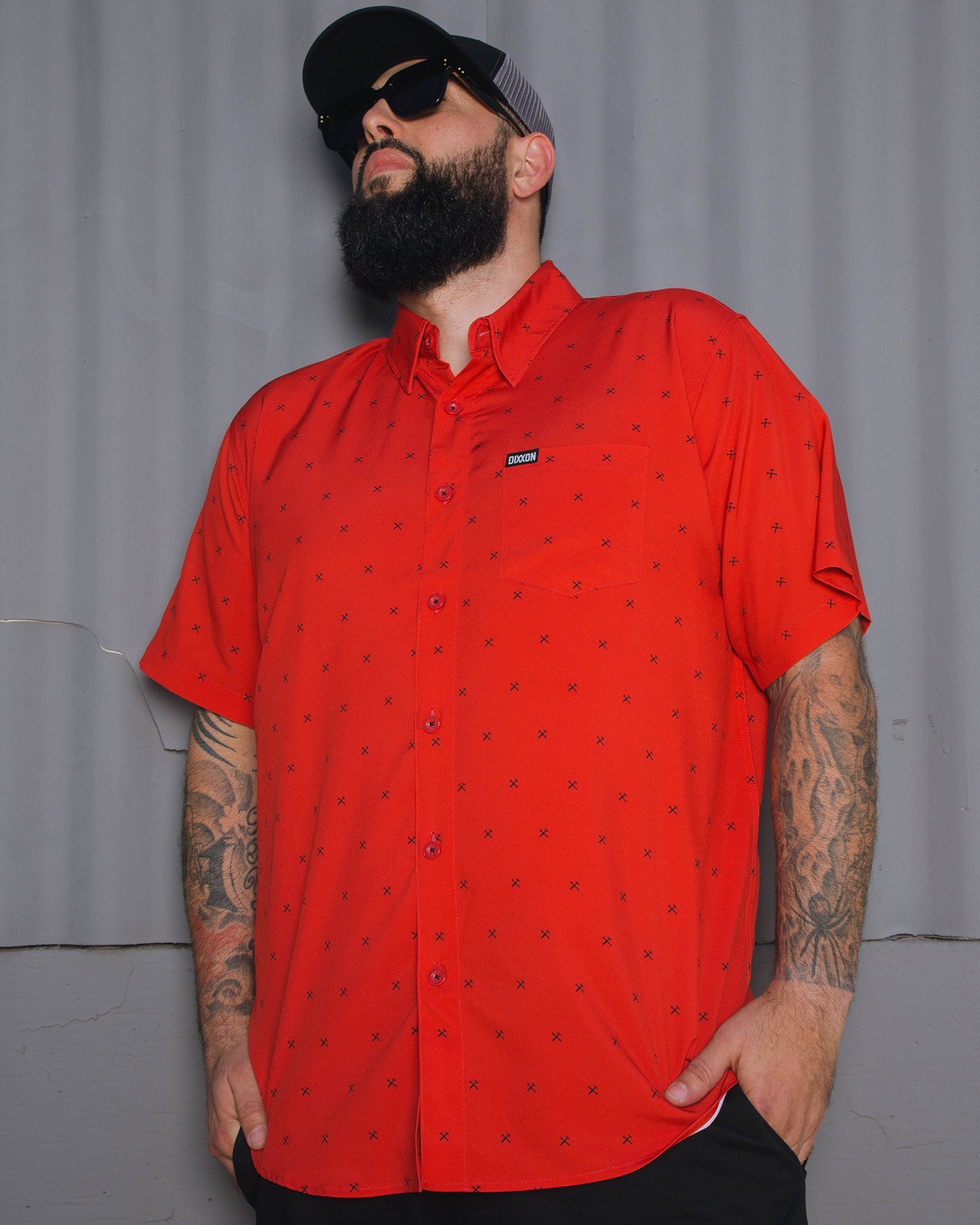 Finney Short Sleeve - Red & Black