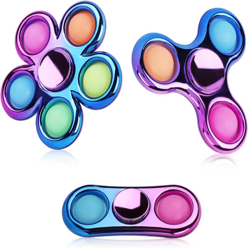 3 Pack Pop Fidget Spinners Stress Relief Tools Toys For Kids