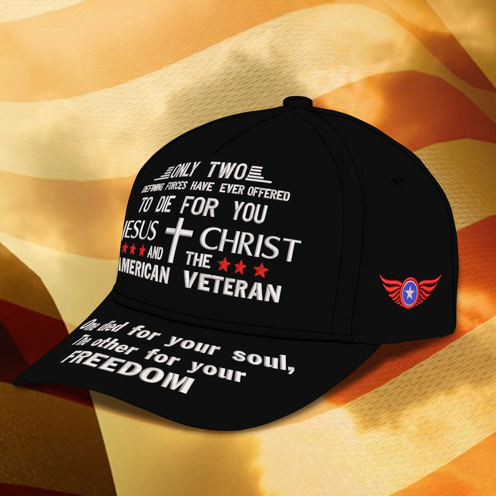 Custom Embroidery Cap - Jesus Christ And The American Embroidery Cap