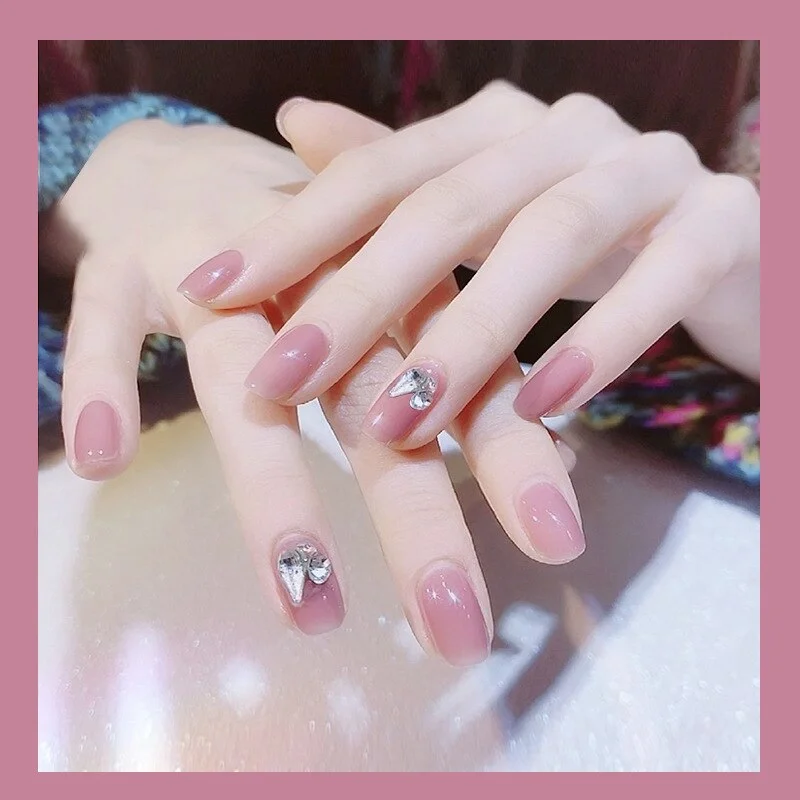 24pcs Gradient False Nails Cute Summer Style Fake Nails Press On Nails ...