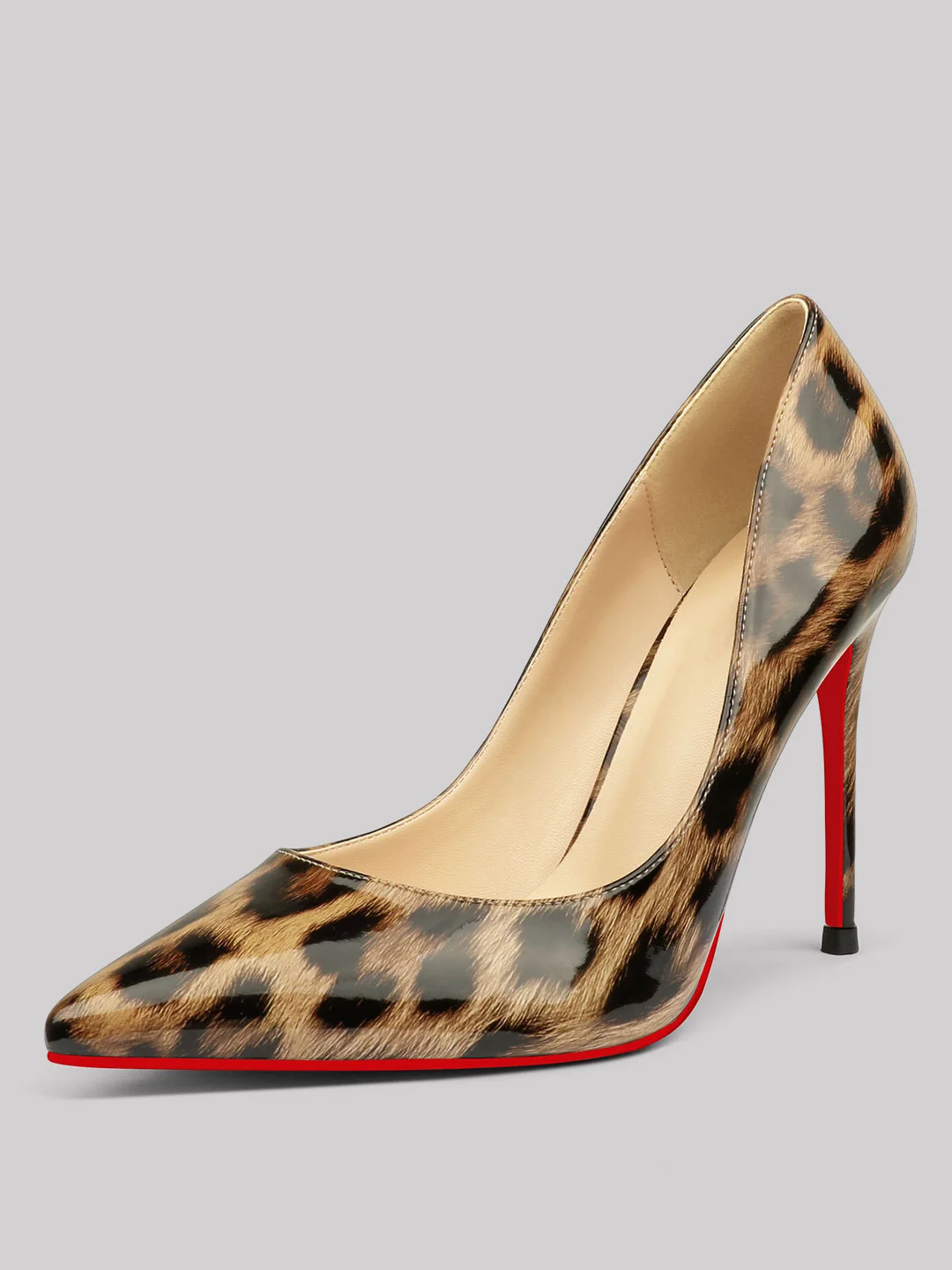 100mm Women's Classic Stiletto High Heels Pointed Toe Red Bottoms Shoes ...