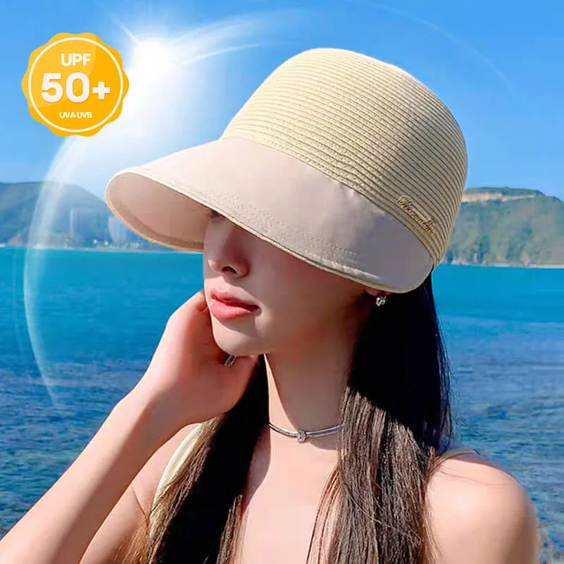 Women's large brim sunscreen hat for beach outing in summer