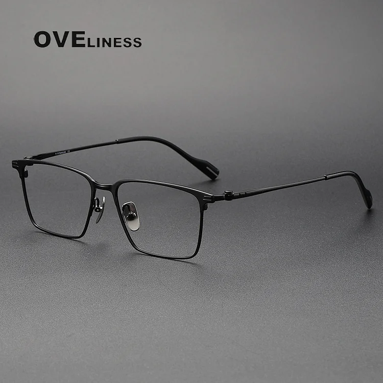Pure Titanium Glasses Frame Men Square Eyewear 2024 New Male Classic ...