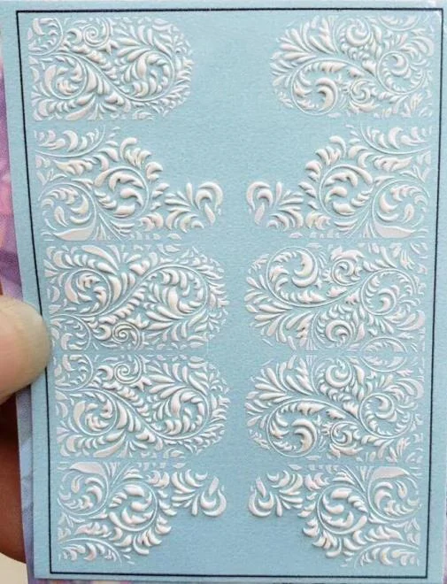 Churchf 3D Acrylic Engraved flower Lotus bee Nail Sticker Embossed red ...