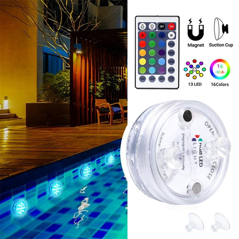 2020 Upgrade 13 LED RGB Submersible Light With Magnet and Suction Cup ...
