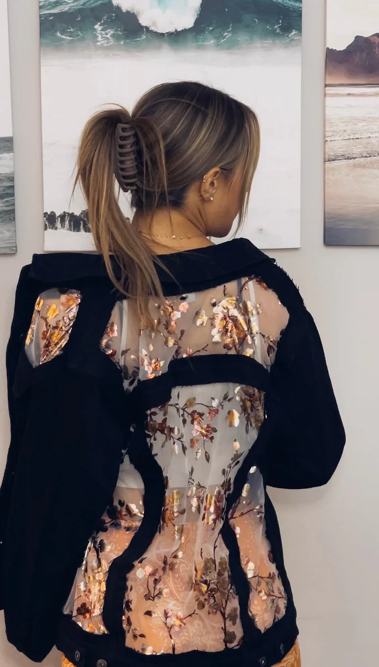 Boho Oversized Sheer Denim Jacket