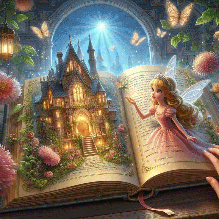 Fantasy Magic Book Tinker Bell 40*40CM Diamond Painting