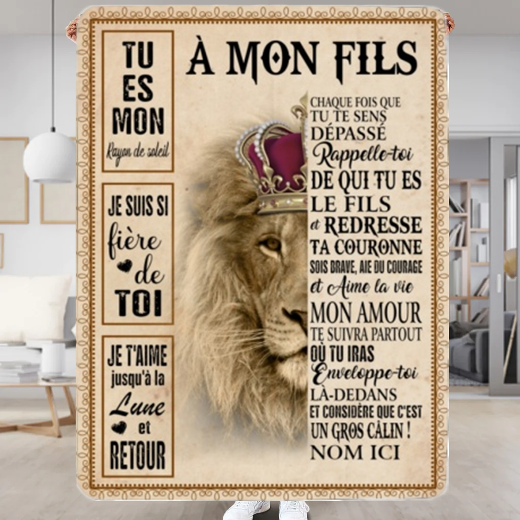 À Mon Fils- Couverture plaids polaire 1 Prénom Personnalisé
