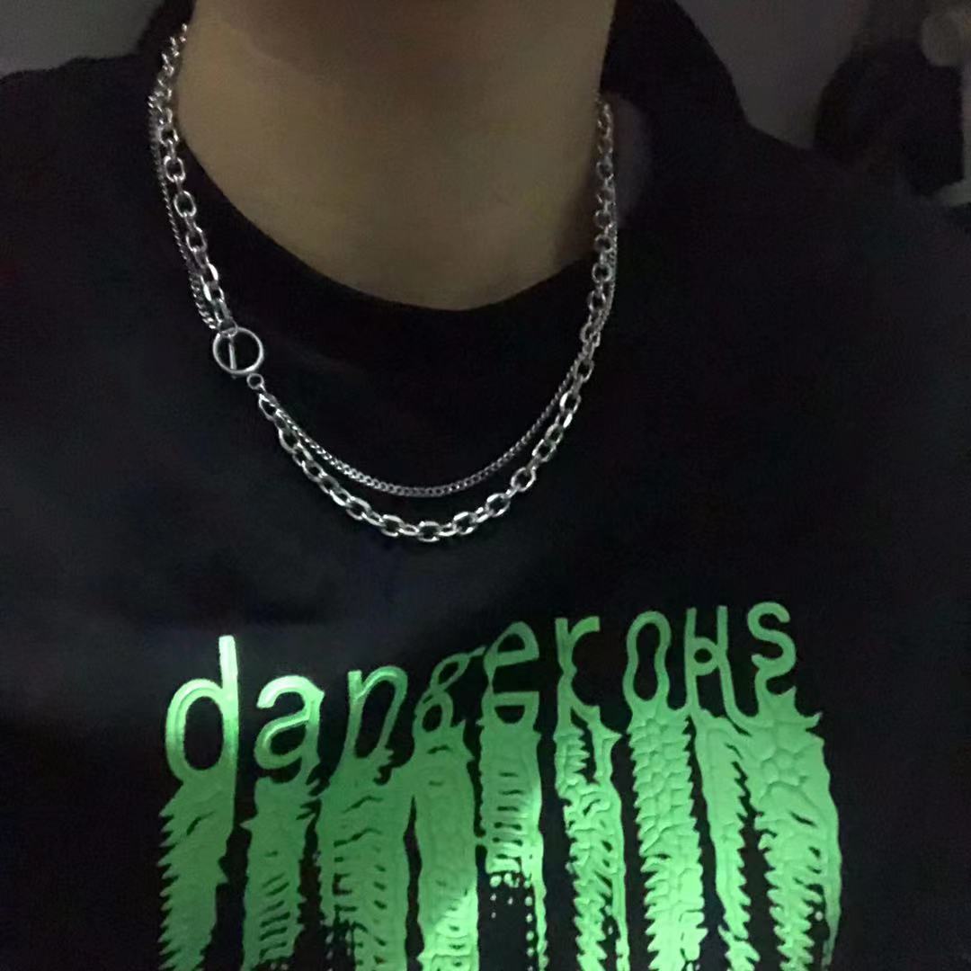 Fashionable Hip-hop One-button Double Necklace
