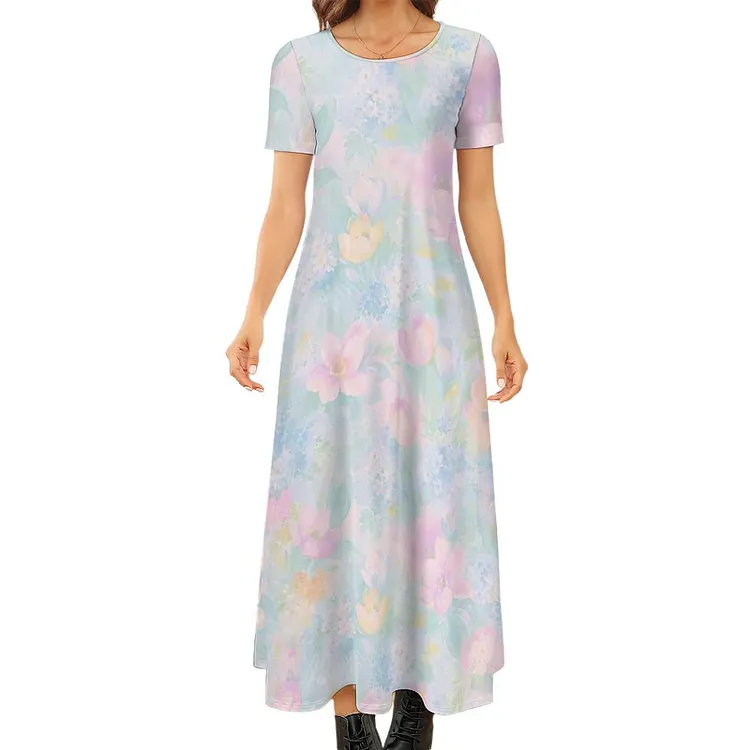 Round Neck Short Sleeve Dress 37f1a91d-8db4-48f1-877d-6b0245ad31c1 ...