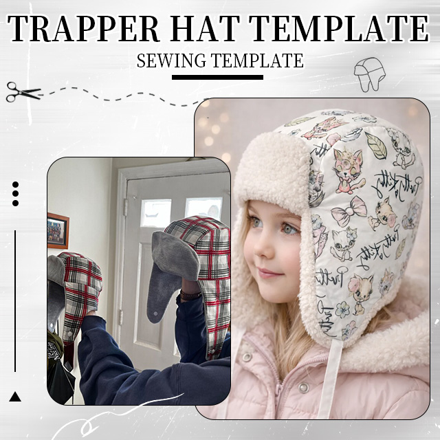 Sun hat with neck flap Sewing Template Set - With Instructions