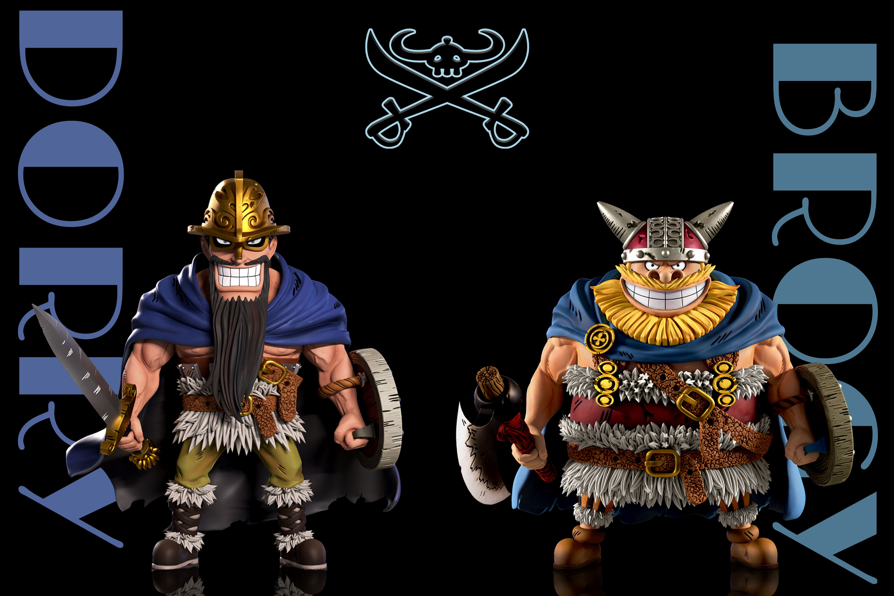 Dorry the Blue Ogre & Brogy the Red Ogre - ONE PIECE Resin Statue - A ...