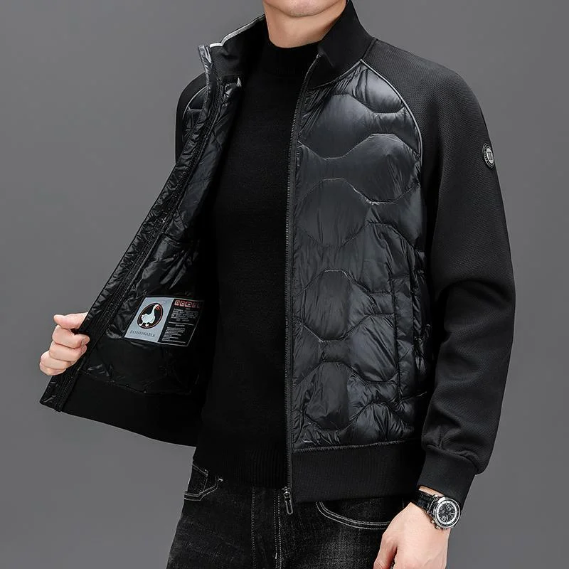 Standing collar goose down light down jacket men's business casual ...