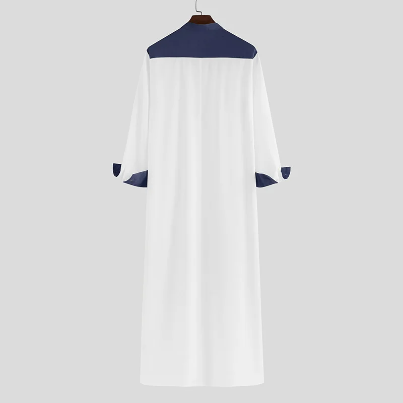 Men's Colorblock Loose Muslim Robe