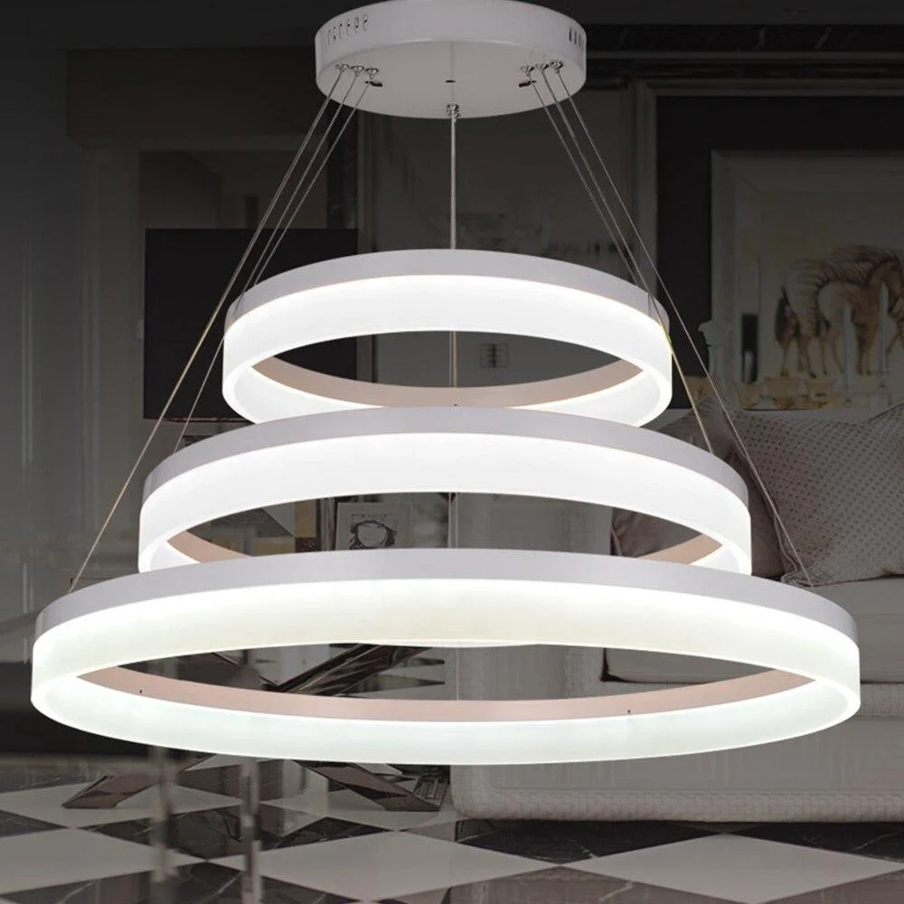 Nordic Ring Pendant Lamp Restaurant Bar Lighting LED Circle Hanging ...