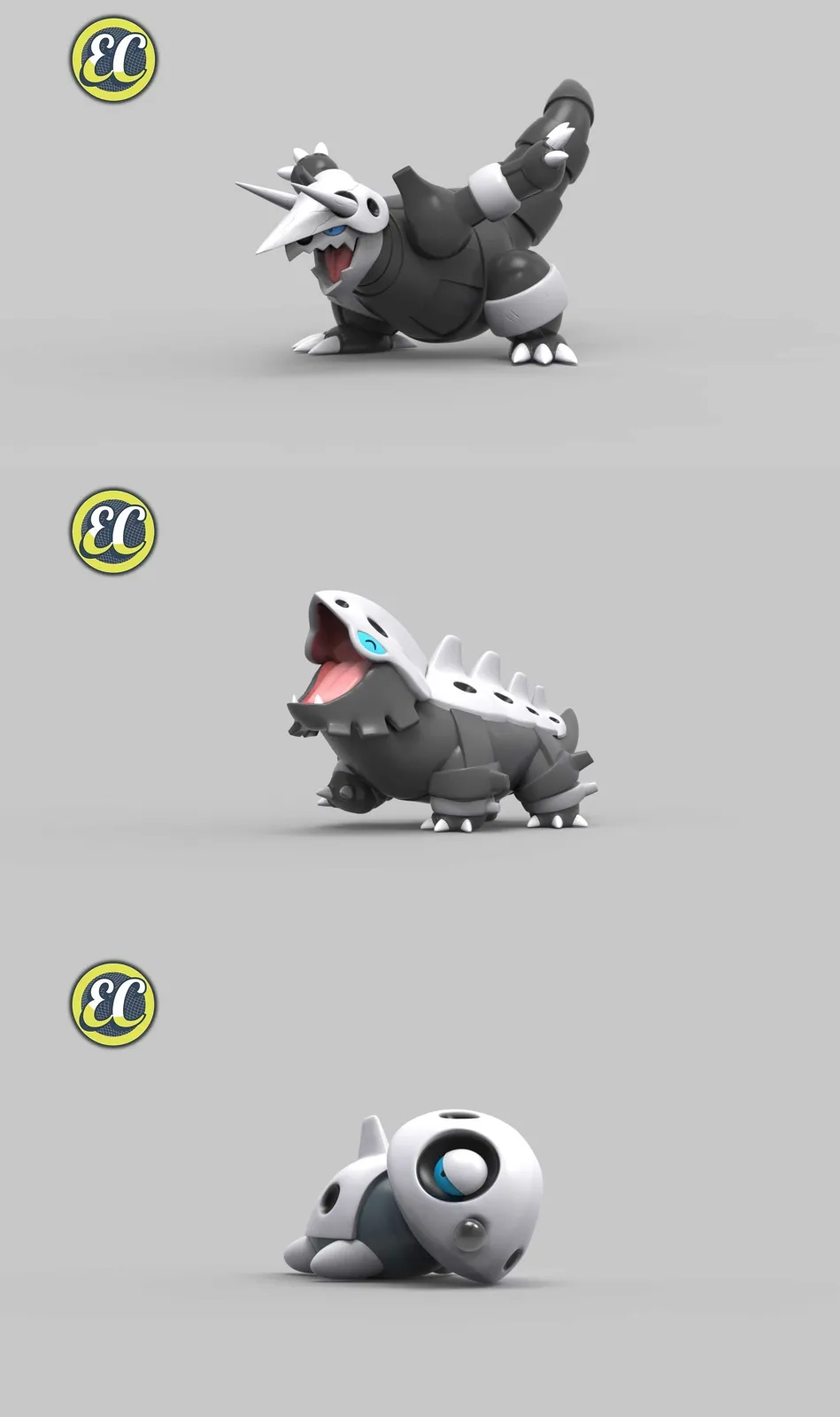 1/20 Scale World Zukan Evolution of Aggron Set - Pokemon Statue - EC-Studio