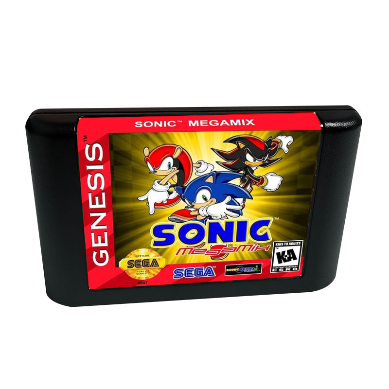 SONIC MEGAMIX MD Game For SEGA Genesis & Mega Drive - 16 Bit Game Cartridge