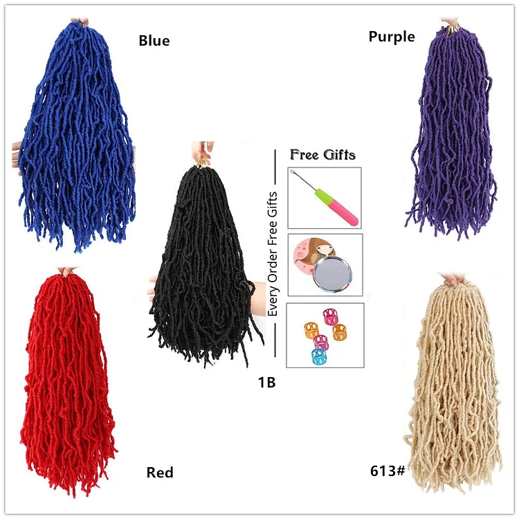 Colorful Butterfly Locs Crochet Hair Violet Faux Locs